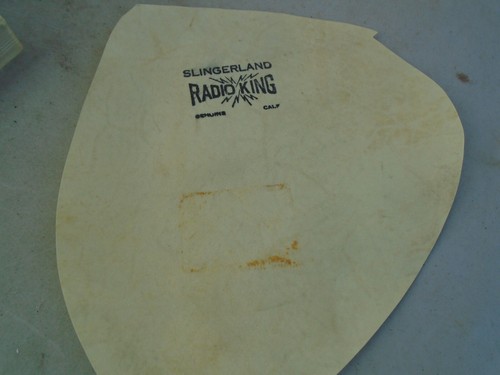 VINTAGE SLINGERLAND RADIO KING GENUINE CALF DRUMHEAD LOGO-VG! | eBay