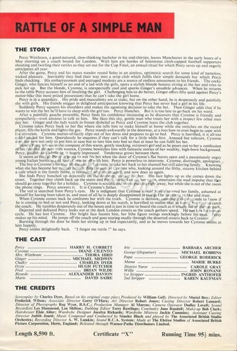 RARE Rattle of a Simple Man - Film Hand Flyer 1964 Harry H. Corbett ...