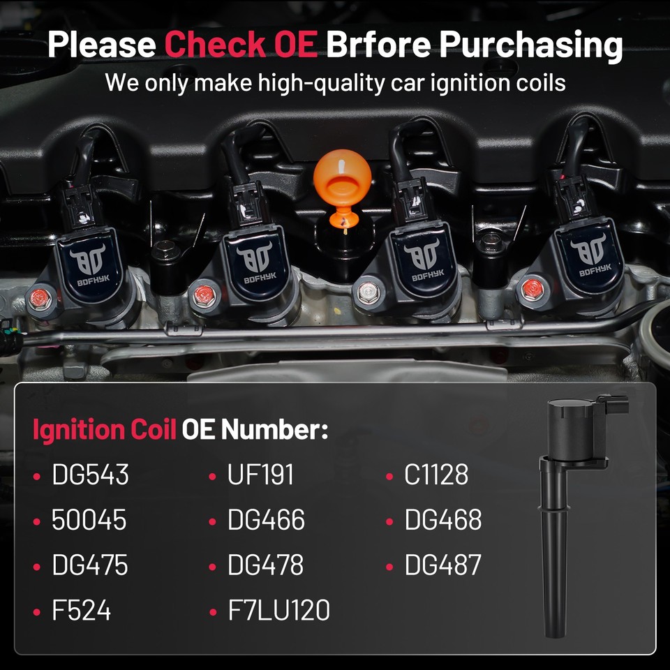 NEW 8 Pack Ignition Coils for Various Lincoln Ford GT Mustang DG512 ...