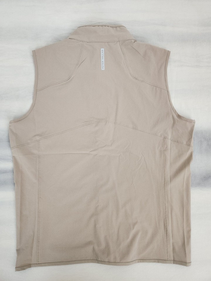 Peter Millar Jute Flex Adapt Full-Zip Vest MF23XZ02 Tan Golf ...