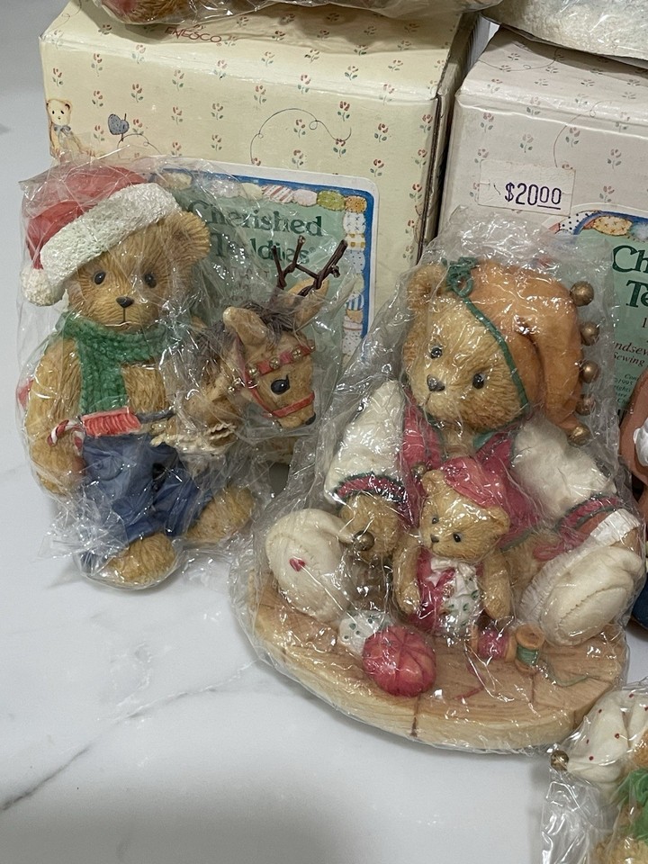 VTG Cherished Teddies Christmas Figurines 1995-2000 LOT Of 10 Orig Boxes & COA! | eBay
