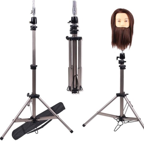 68 Inch Adjustable Mannequin Head Stand Aluminum of Tripod Silver ...