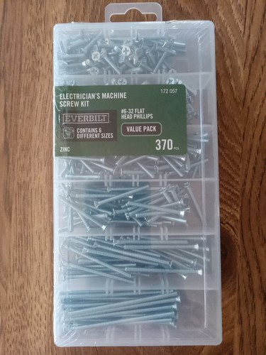Everbilt Flat Head Phillips #6-32 Electrician's Machine Screw Kit 370 ...