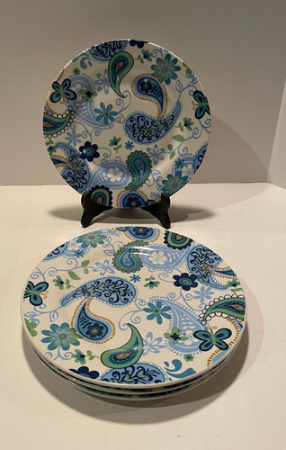 Royal Norfolk "BLUE PAISLEY" 10" Dinner Plates Set of 4 | eBay