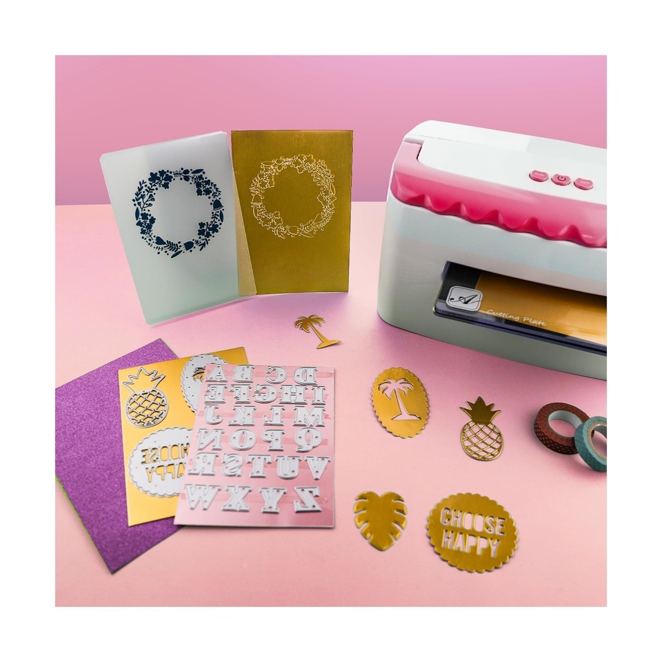 A5 Pink Electronic Metal Die Cutting & Embossing Machine 3D Embossing ...