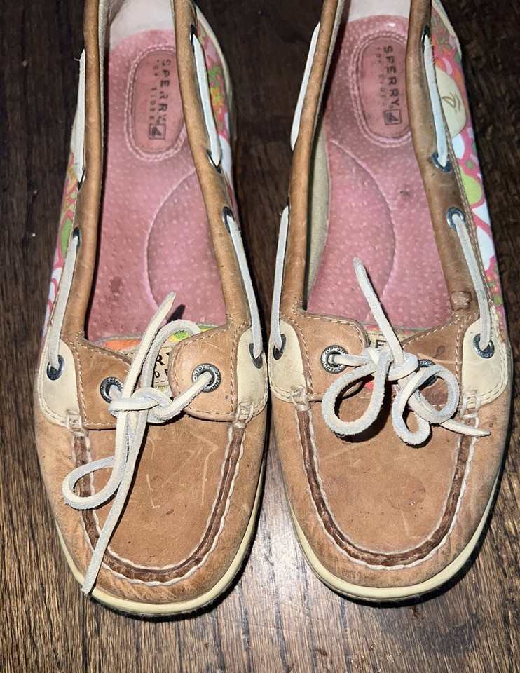 Women Sperry FLORAL Boat Shoes Size 8.5 | eBay