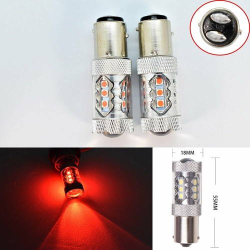 1157 2057 2357 2397 3496 7528 BAY15D P21/5W 80W LED Red Bulb Front ...