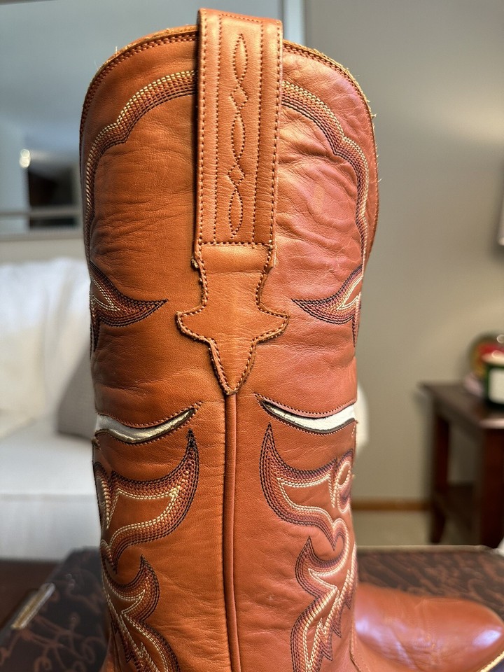 Heritage Boot Company Men's London Tan Longhorn Inlay French Toe Boots ...