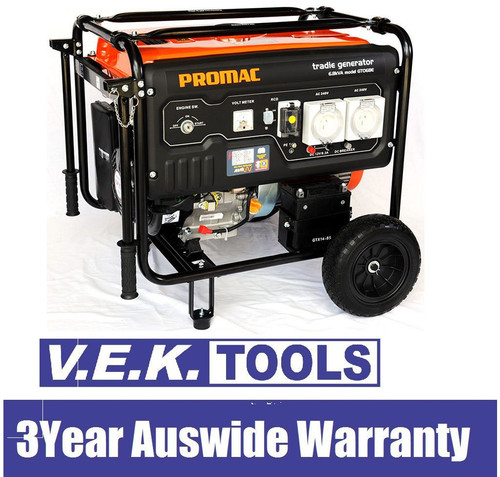 PROMAC TOOLS TORINI 6.8KVA PORTABLE PURE SINE WAVE PETROL GENERATOR-SP ...