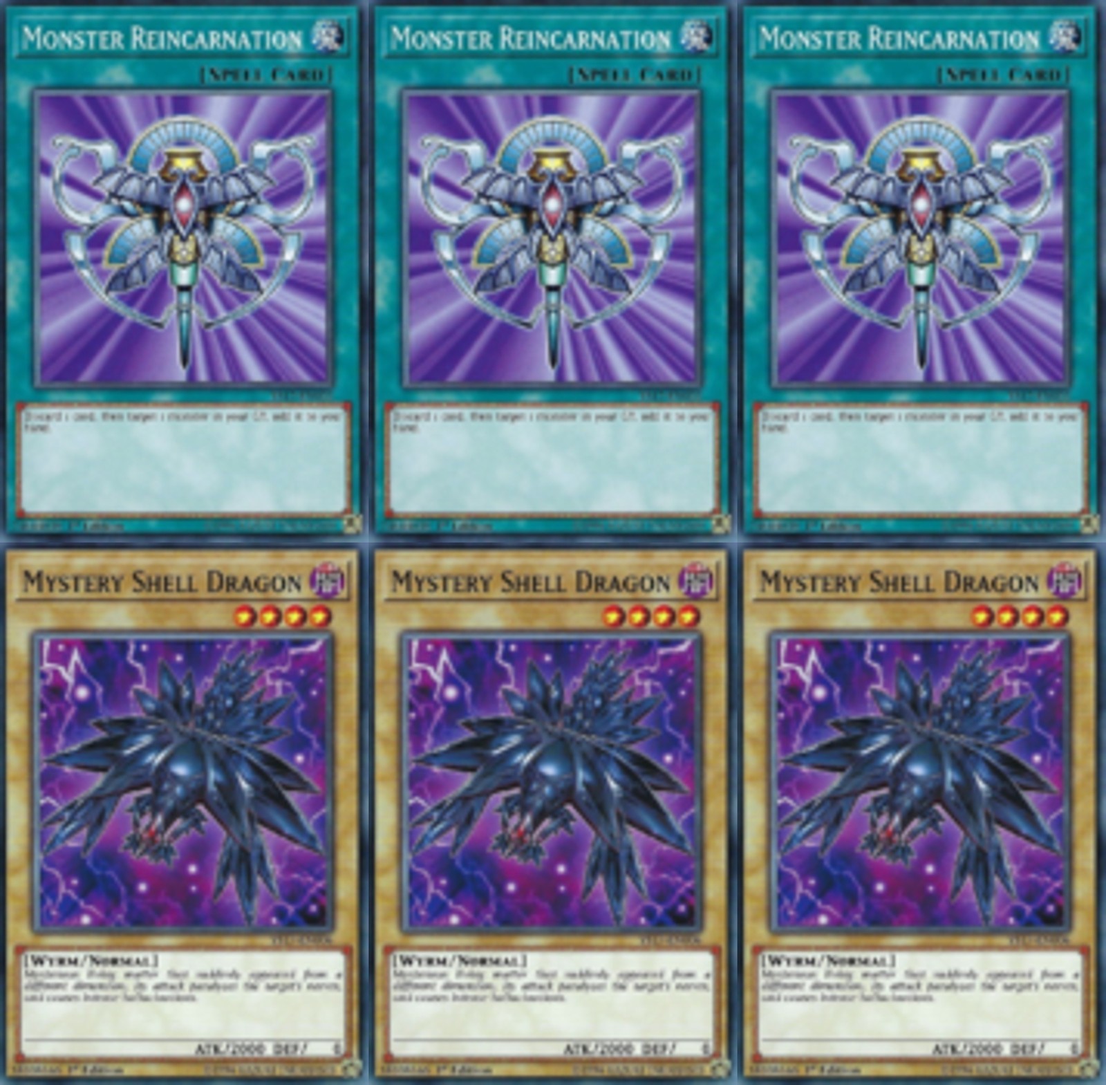 Monster Reincarnation* X 3 1st Mint YS17-EN022 YUGIOH + Mystery Shell ...