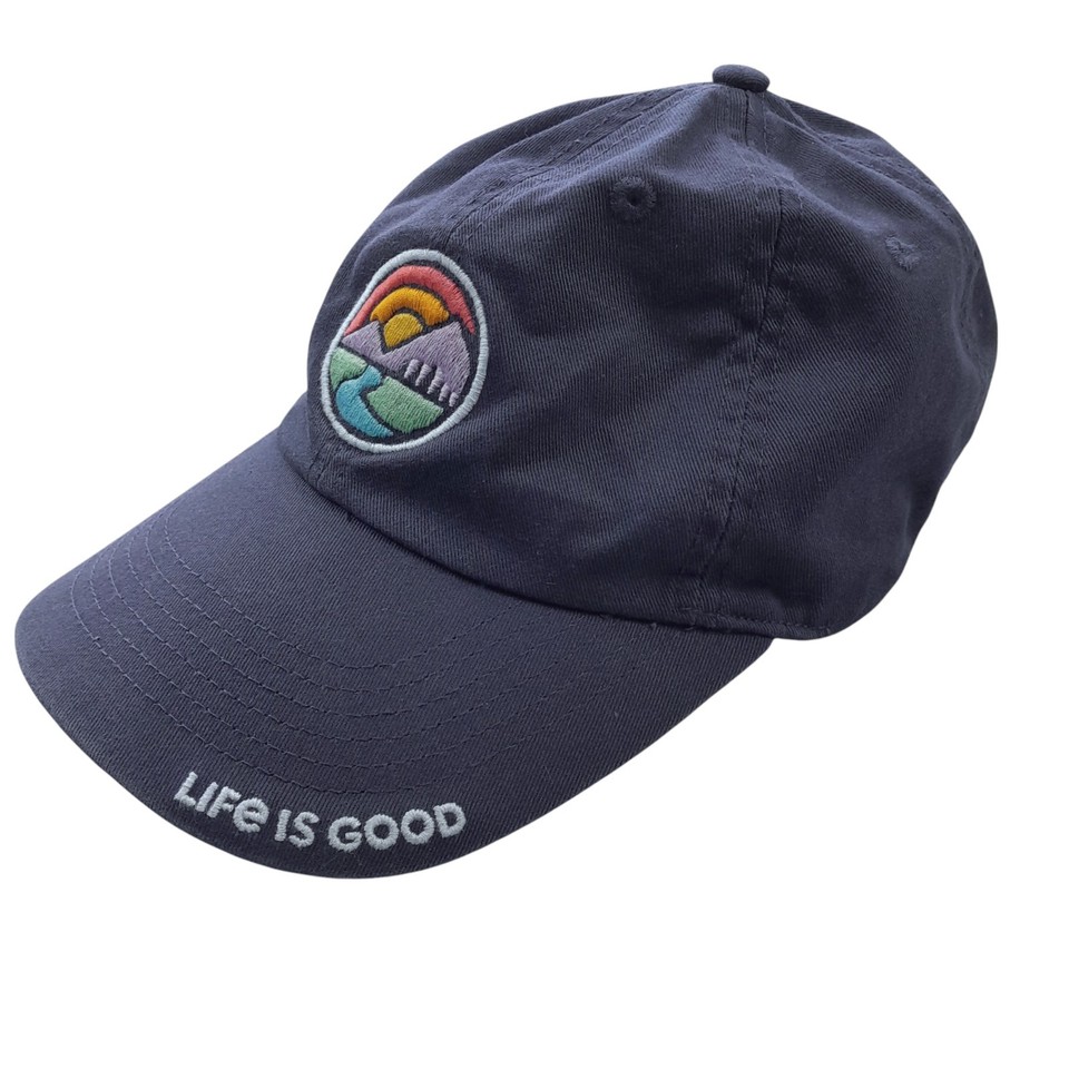 Life is Good billed cap Adult OSFM cloth back adjust/blue + nature ...