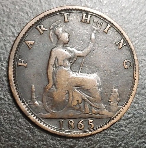 1865 Great Britain Queen Victoria Farthing VF Coin KM 747.2 | eBay