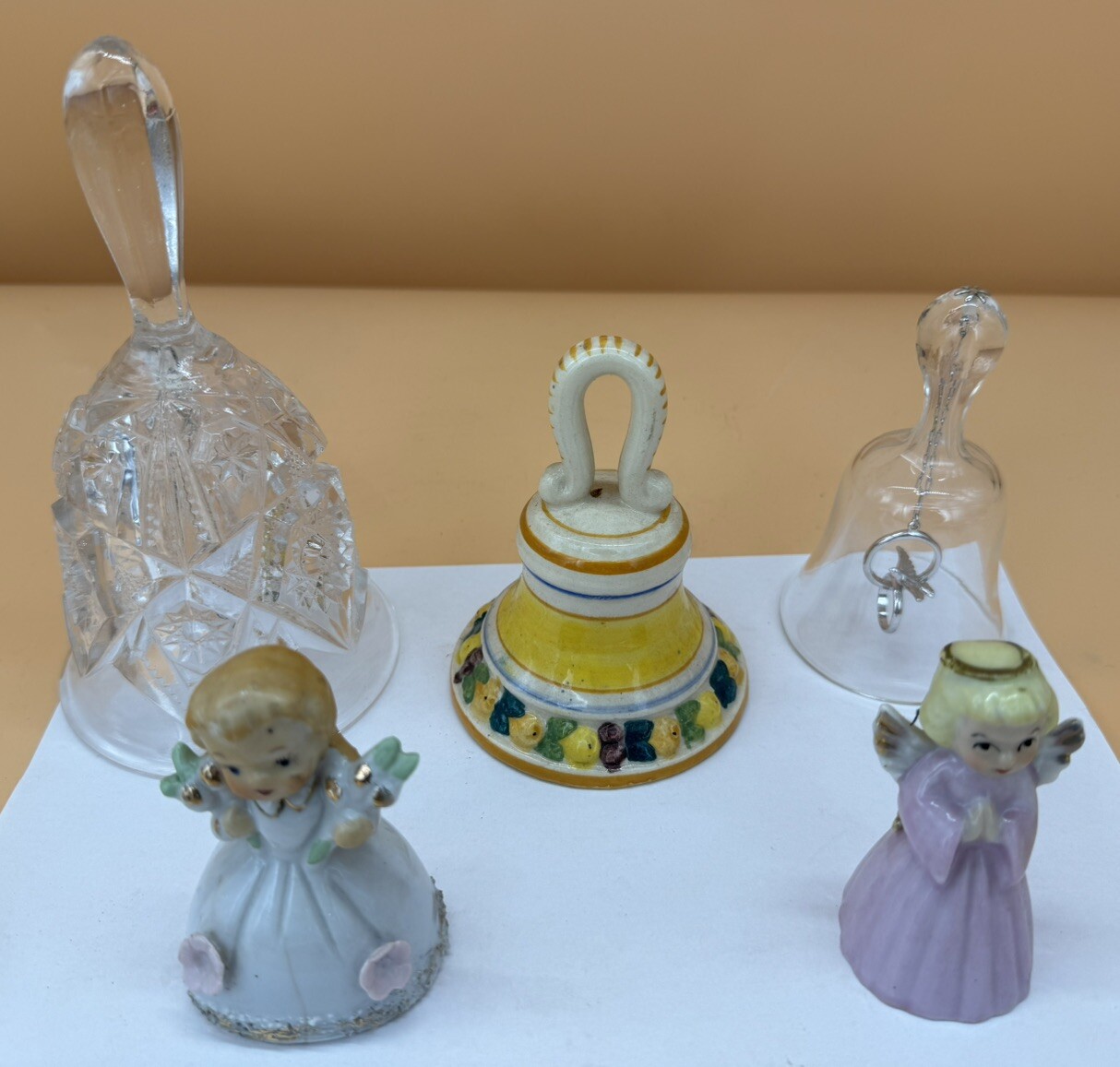 Vintage Glass Bells Lot. Total Of 5 Bells. Various Sizes Please See ...