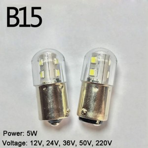 B15 LED Bayonet Indicator Light Bulb 5W 12/24/36/50/220V Single/Double ...