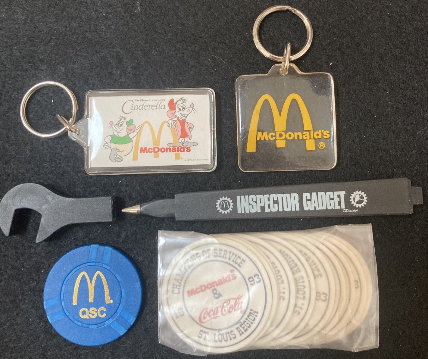 McDonald's Vintage Keychains-POG/Milk Caps (NOS)-QSC Poker Chip-Pen | eBay