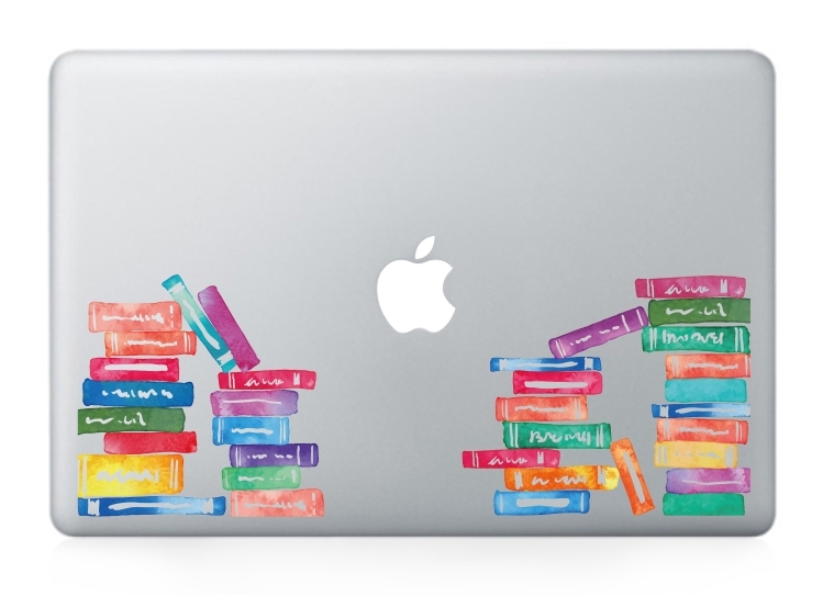 School Books Library Laptop Apple Decal Sticker Macbook Air/Pro/Retina ...