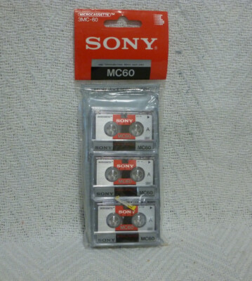 Sony Mc-60 Mc60 Microcassette Blank Cassette Tape Disc 60 Min 3 Pcs ...
