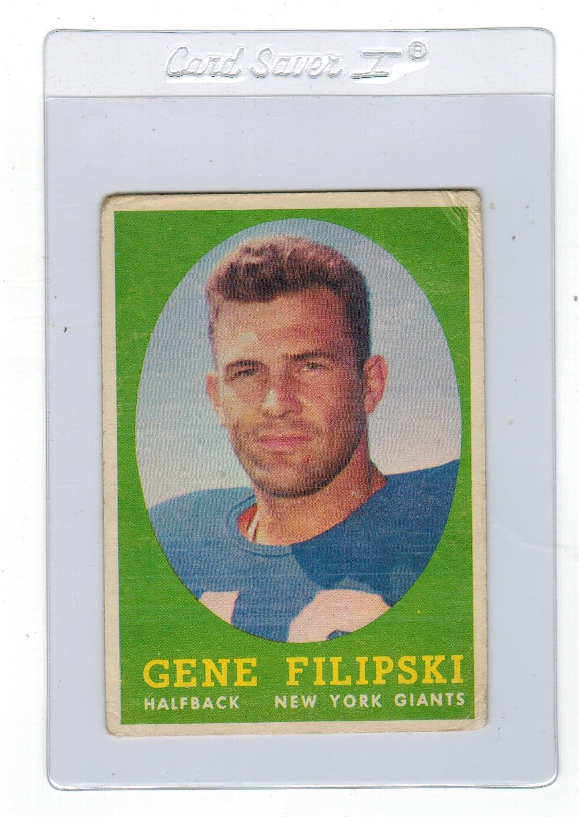 1958 Topps Gene Filipski New York Giants #1 Football Trading Card | eBay