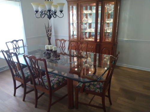 Harden Cherry Dining Room Set 10 Piece with Illuminated Beveled Glass ...
