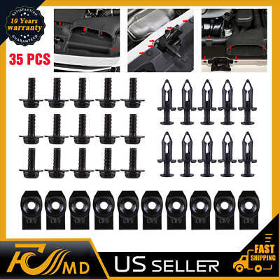 35PCS BODY BOLT U-NUT CLIP FOR HONDA ENGINE COVER UNDERTRAY SPLASH ...