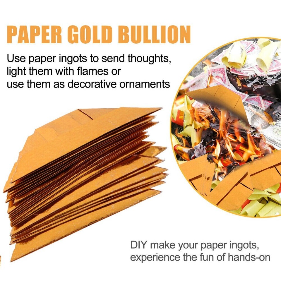 1000Pcs Chinese Joss Paper Folding Gold Ingot Paper Sacrificial ...