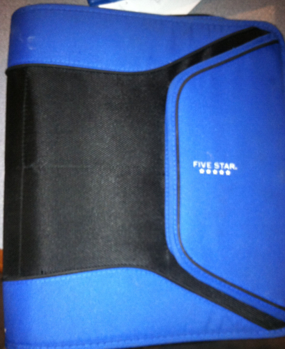 Used Mead Five Star Zippered Blue 3 Ring Binder | eBay