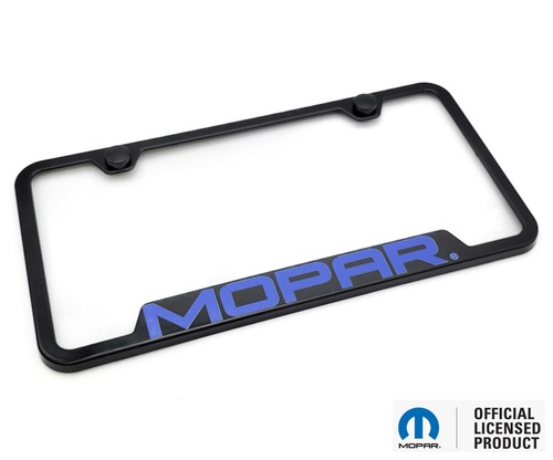 Black Plastic Notched License Plate Frame w/ MOPAR Script Logo | eBay