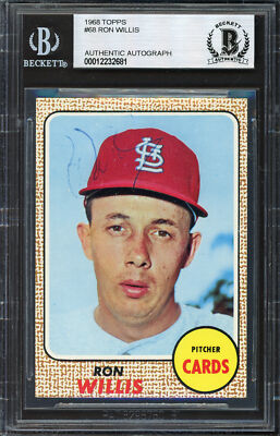 Ron Willis Autographed Signed 1968 Topps Card #68 Cardinals Beckett ...