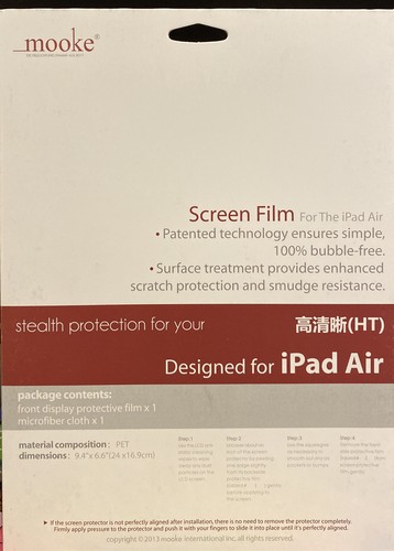 Mooke Screen Film For Ipad Air, (24 X 16.9cm) | eBay