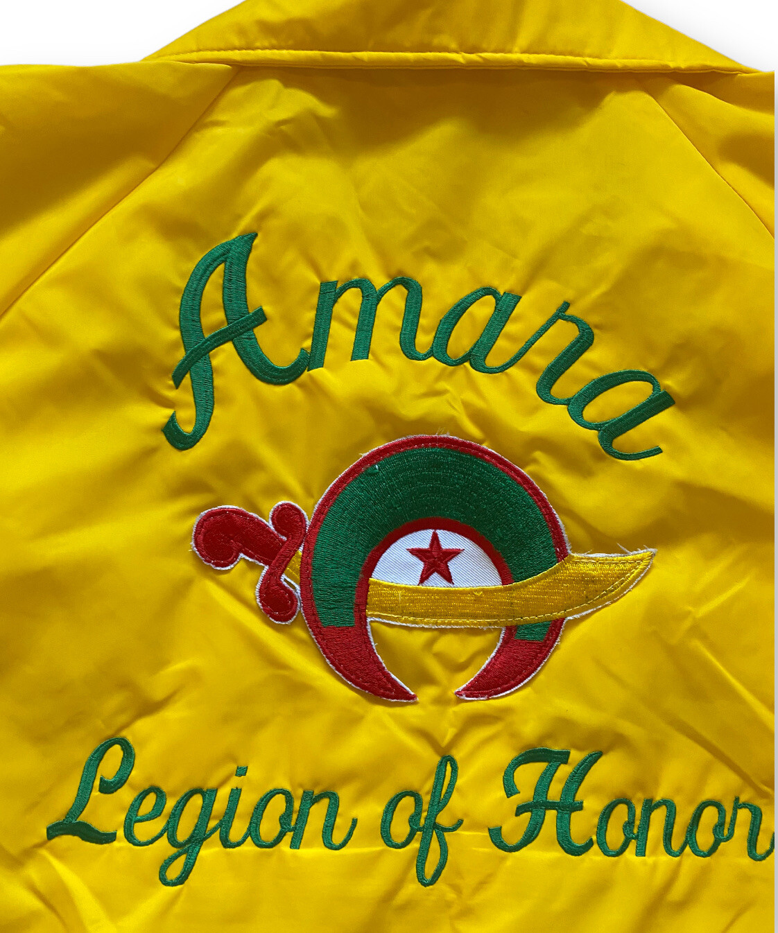 VINTAGE SHRINER’S LEGION OF HONOR Jacket 1970’s Yellow with Embroidered ...