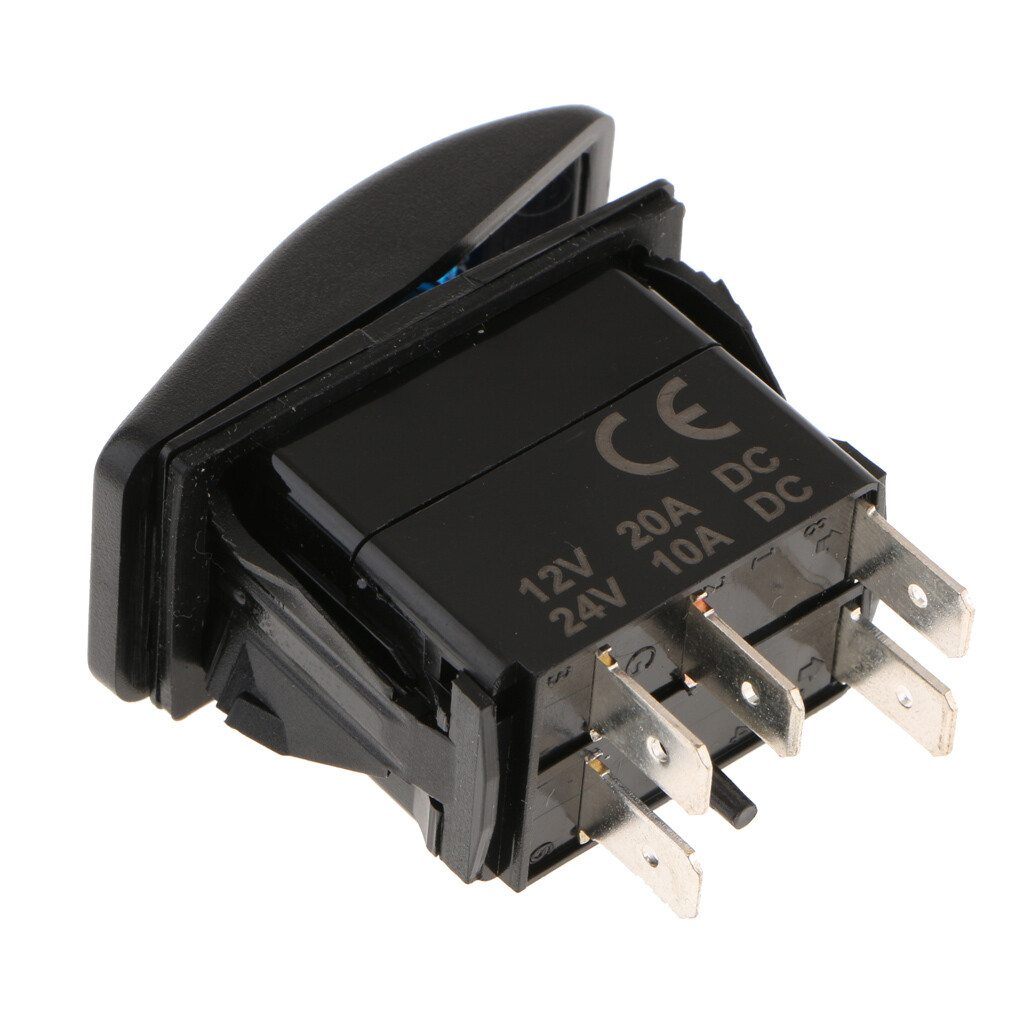 Car Boat 12V 20A Blue LED Speaker Light Push Button Toggle Switch ...