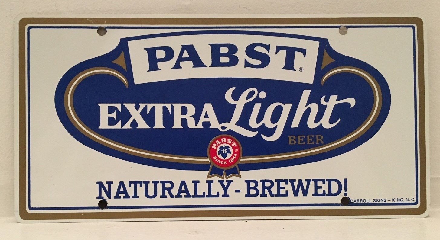 Vintage PABST Beer Advertising License Plate Sign Heavy Metal Nice NOS ...