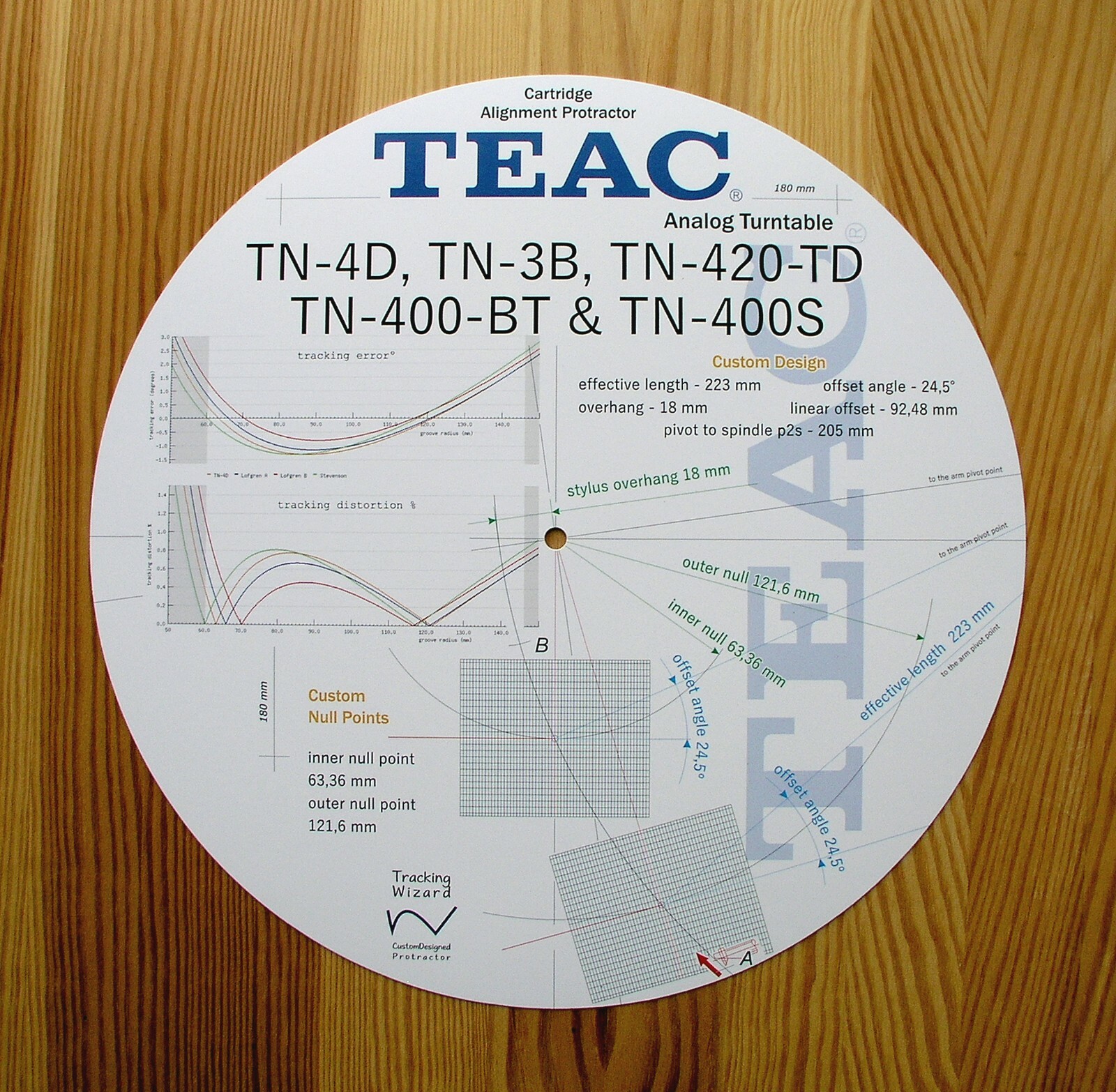 TEAC TN-4D/3B/420-TD/400-BT/400S Tonearm Cartridge Stylus Alignment ...