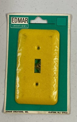 *BRAND NEW* Vintage Edmar Creations Metal Light switch Cover Yellow NOS ...