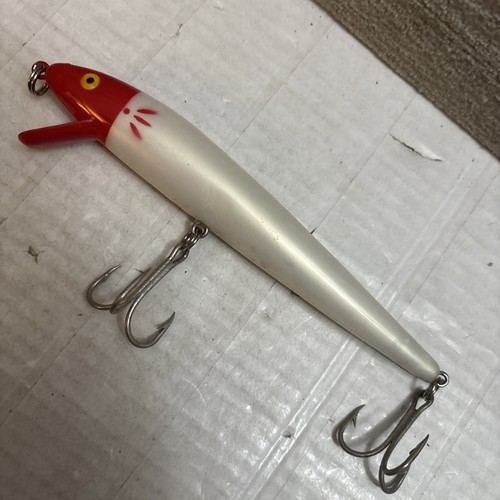 Vintage Cotton Cordell Red Fin Red Head 7" Jerkbait Stickbait Fishing ...