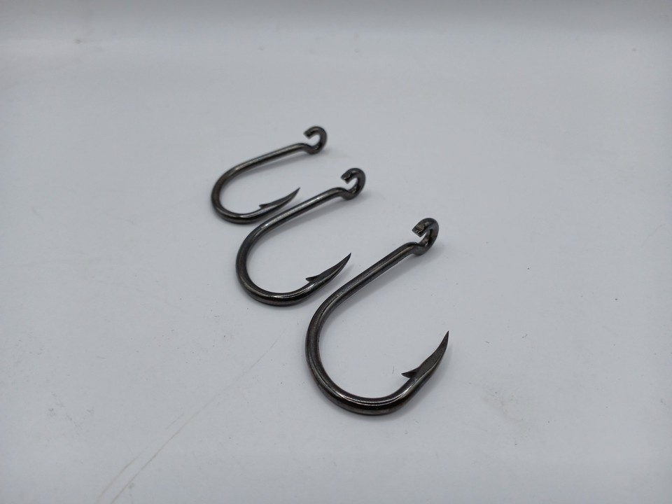 Black 5/0 Open Eye Hooks 4X Strong,100 pack | eBay Australia