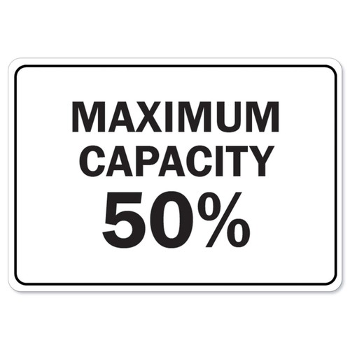 Public Safety Sign - Maximum Capacity 50% | Vinyl Decal | Protect Your ...
