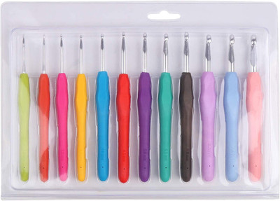 Color Crochet Soft Handle Crochet Tool Crochet Set，12Pieces for Weaving ...