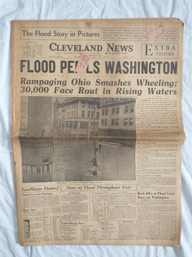 Lot of 4 - "THE GREAT FLOOD of 1936" NEWSPAPERS - THE CLEVELAND NEWS | eBay