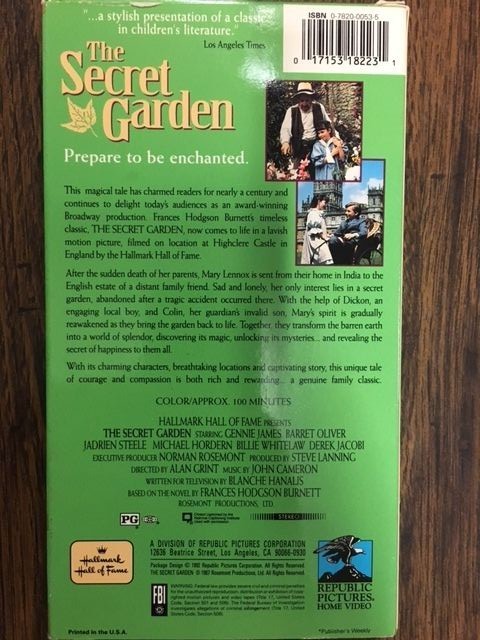 The Secret Garden Hallmark Hall of Fame VHS - J35 | eBay