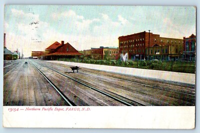 Fargo North Dakota Postcard Northern Pacific Depot Exterior View ...
