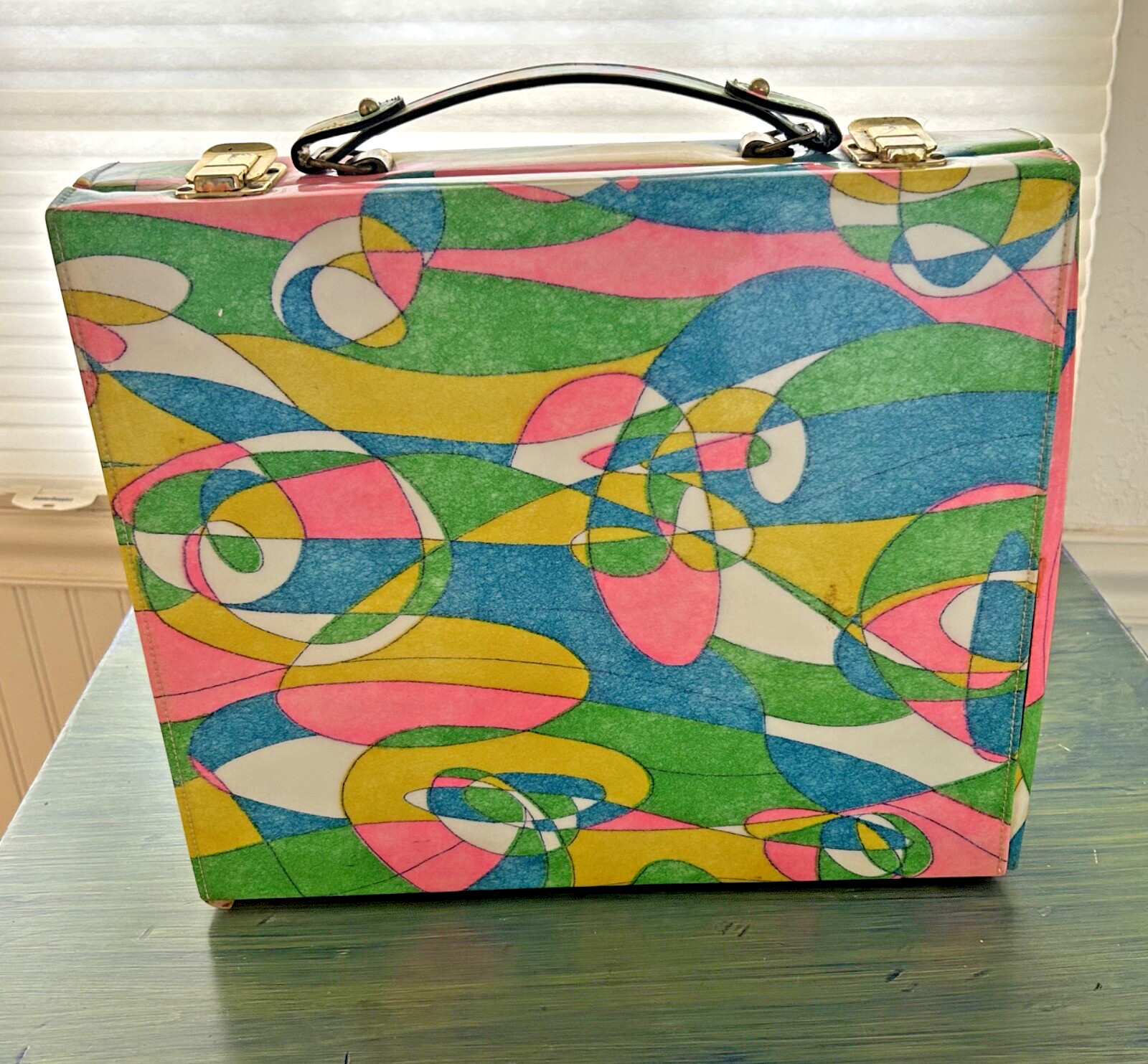 Rare Vintage 60s Psychedelic MOD Bag Briefcase - Gem