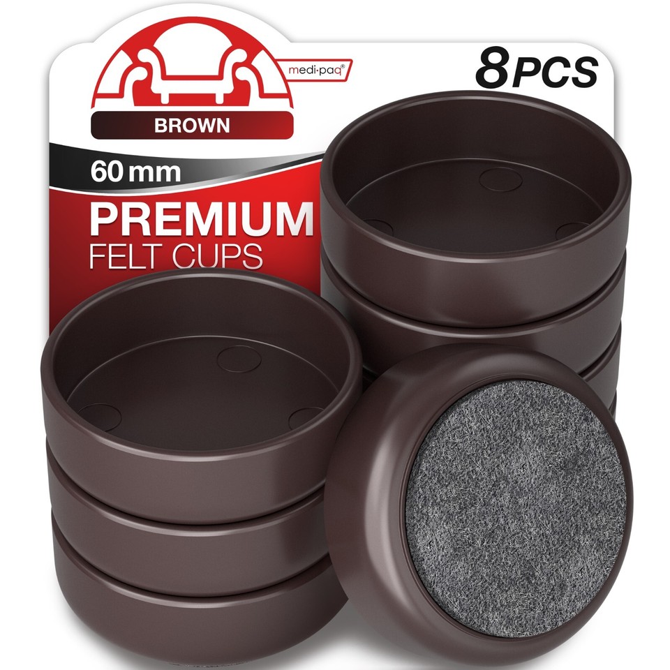 Castor Cups for Furniture Carpet Large Small Floor Protector Felt Pads ...