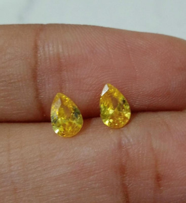 November Birthstone 6 x 4mm Pear Cut Simulated Citrine Loose Stone 2 ...