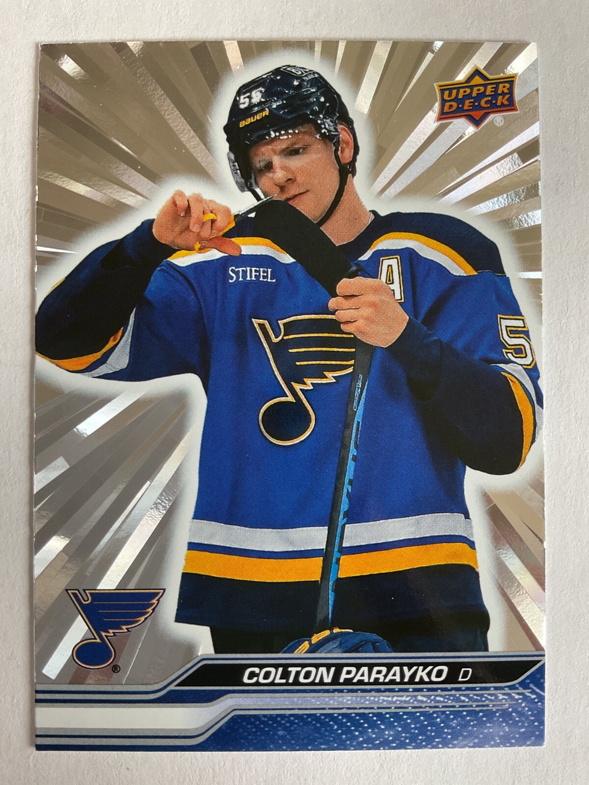 Colton Parayko 2023-24 Upper Deck Series 2 Outburst Silver Parallel ...