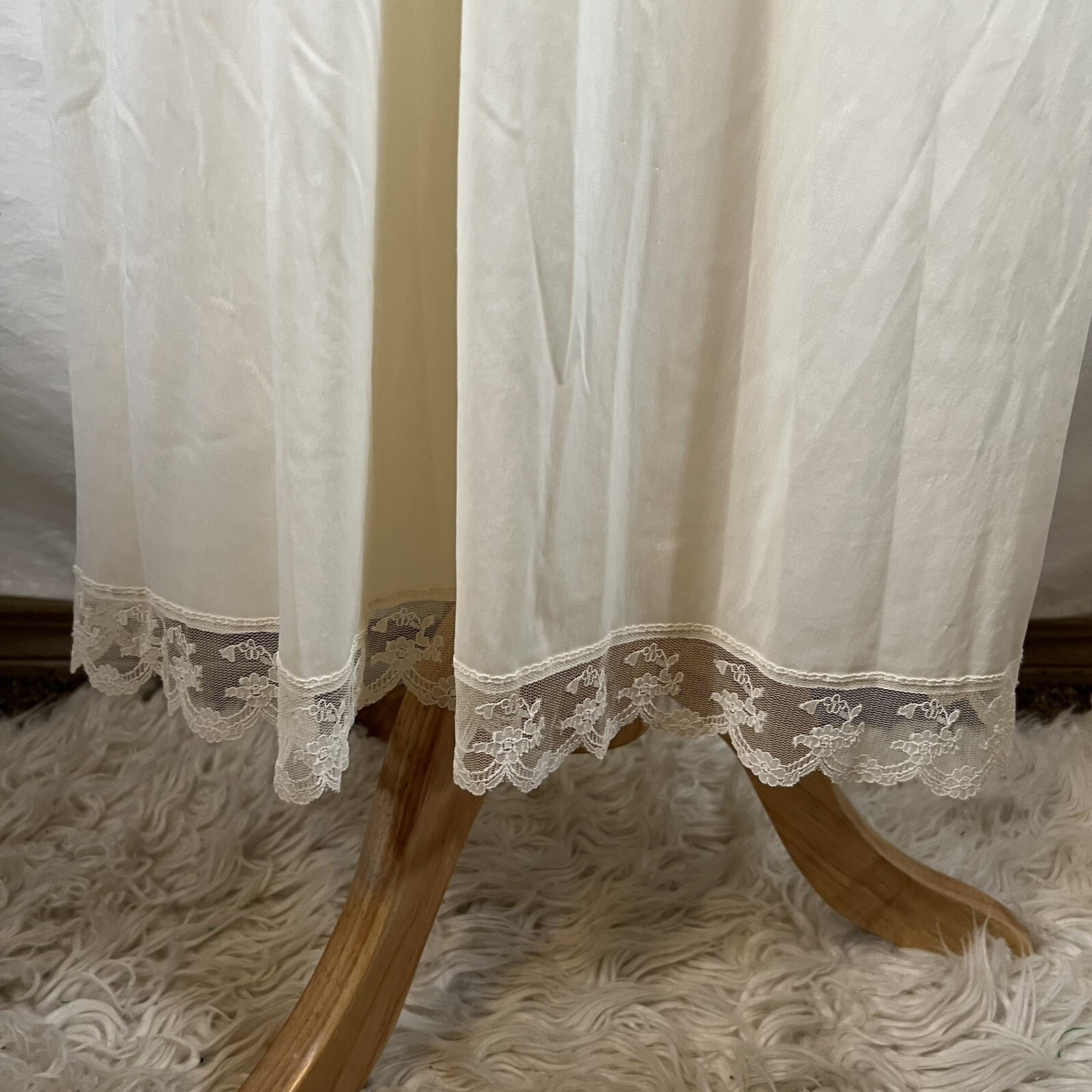 Vintage 70s JCPenney Sheer Ivory Slip Nightgown Linge… - Gem