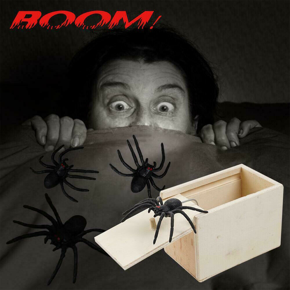 Halloween Spider in a Box Prank Toy Play Gag Joke Scare Fake Spider ...