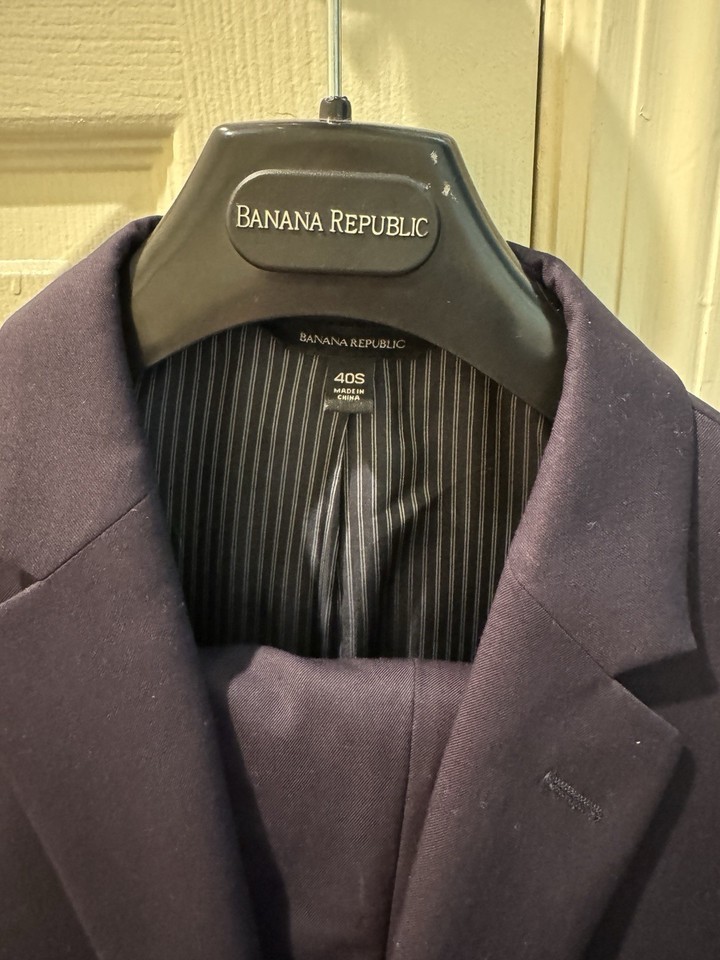 Banana Republic Marzotto Suit Navy 40S 31x30 | eBay