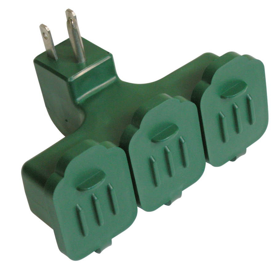 PROJECT SOURCE 15-AMP 3-WIRE GROUNDING SINGLE TO TRIPLE GREEN BASIC ...