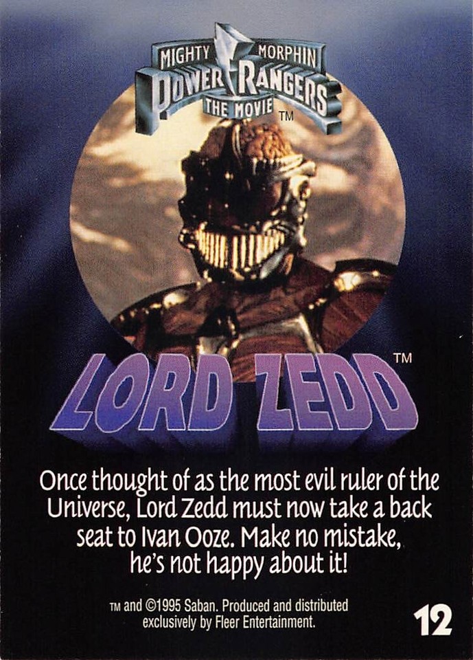 1995 Fleer Ultra Mighty Morphin Power Rangers The Movie LORD ZEDD #12 ...
